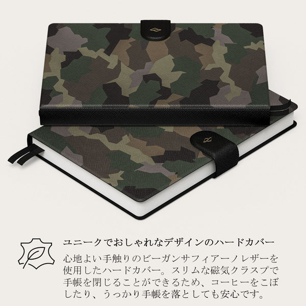 Tropical Green Camo - サフィアーノレザー製手帳 - インフィニティプランナー | BURGA